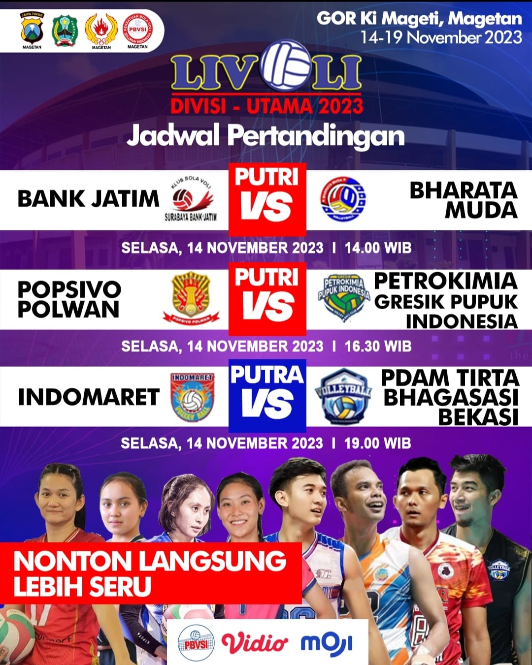 Berikut Harga Tiket Livoli Divisi Utama Yang Digelar Di GOR Ki Mageti ...